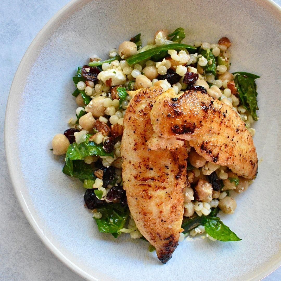 Sarah Poundʼs Moroccan Chicken with Pearl Couscous, Feta and Almonds ...
