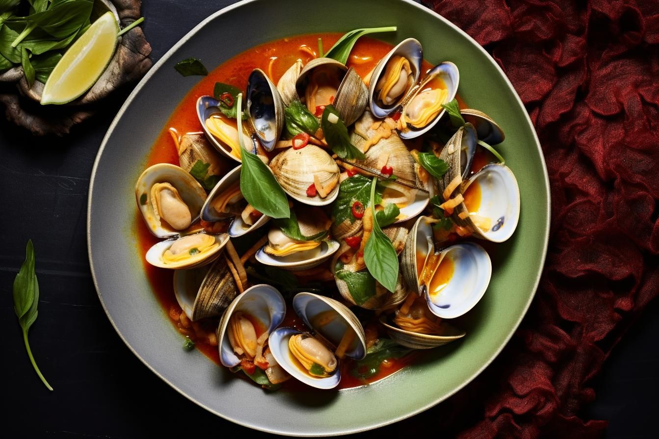 Paul Carmichaelʼs Pipis with Sweet Habanero and Spinach Recipe ...