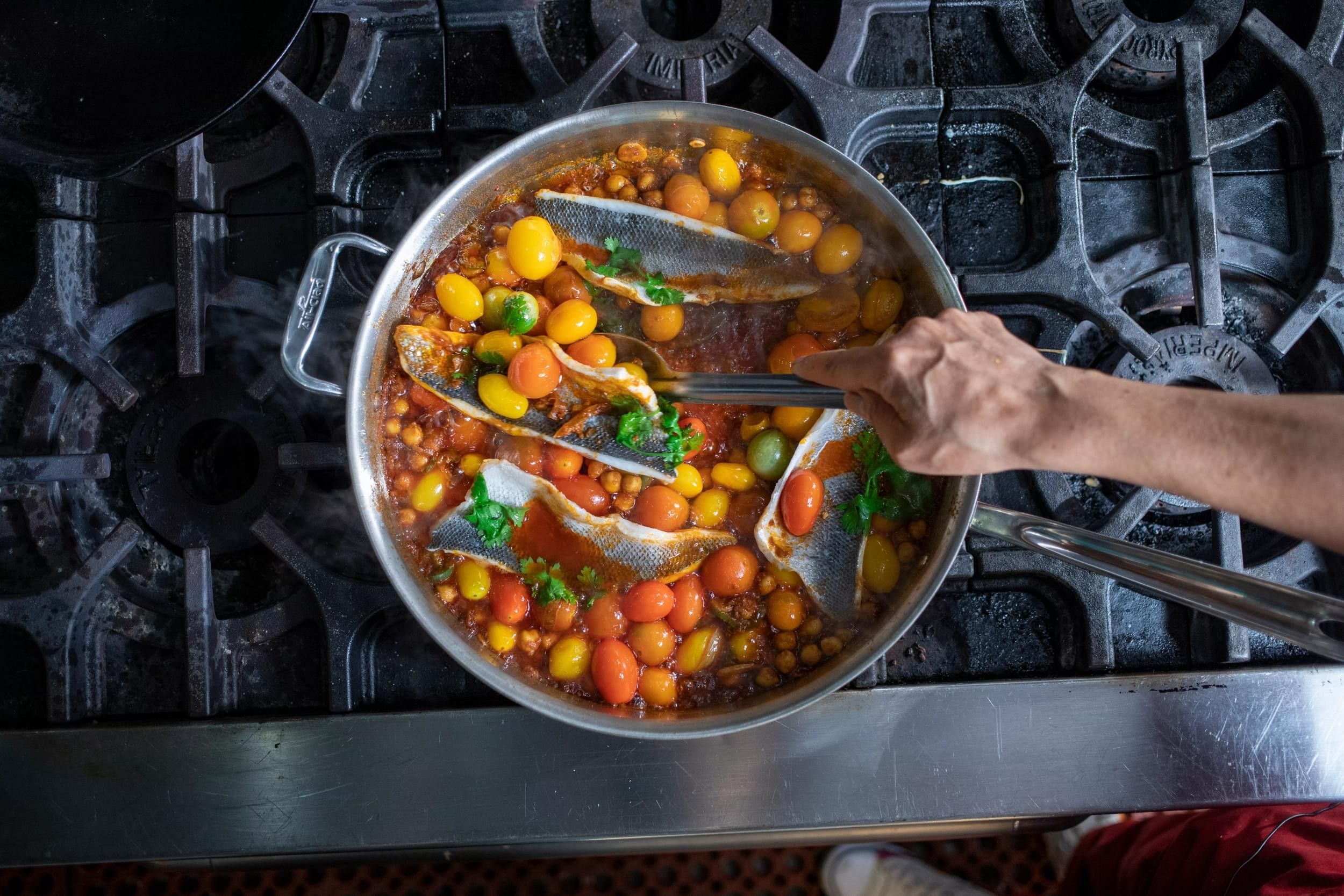 Einat Admonyʼs Spicy Fish in Cherry Tomato and Harissa Sauce Recipe ...