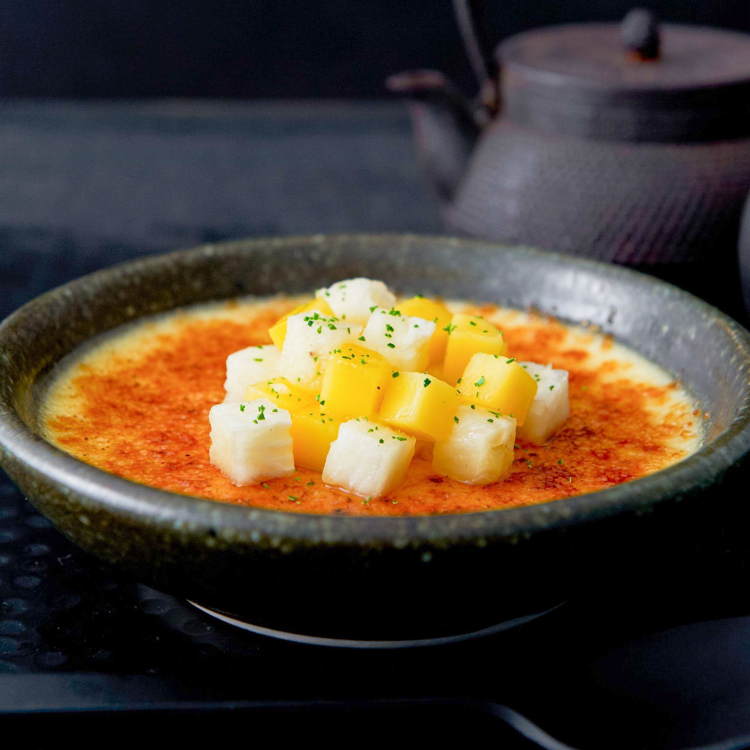 Teage Ezardʼs Tom Kha Custard with Tropical Fruit Salad Recipe ...